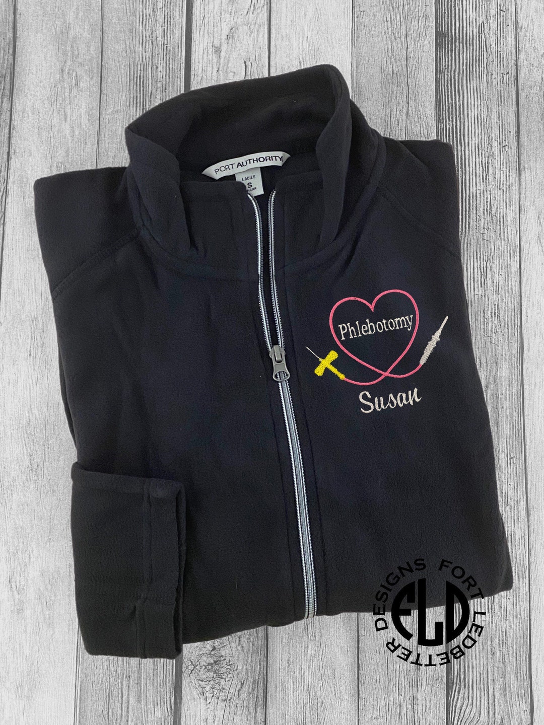 Personalized Phlebotomy Fleece Jacket Lab Jacket, Occupational Jacket ...