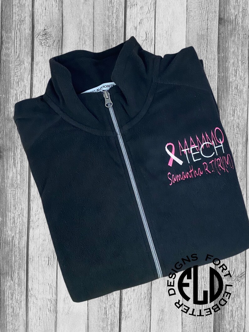 Mammo Tech Fleece Jacket Breast Cancer Ribbon Radiology - Etsy