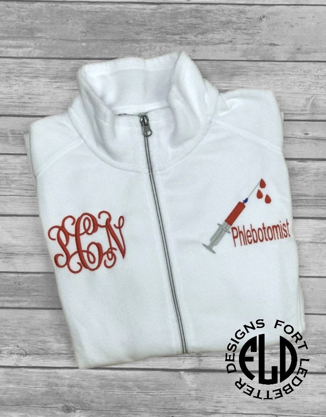 Personalized Phlebotomist Fleece Jacket, Lab Tech, Phlebotomy ...