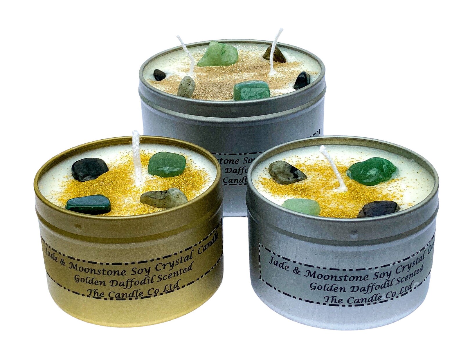 Jade & Moonstone Crystal Infused Scented Candles Emotional - Etsy UK
