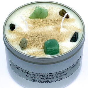 Jade & Moonstone Crystal Infused Scented Candles - Emotional Balance ...