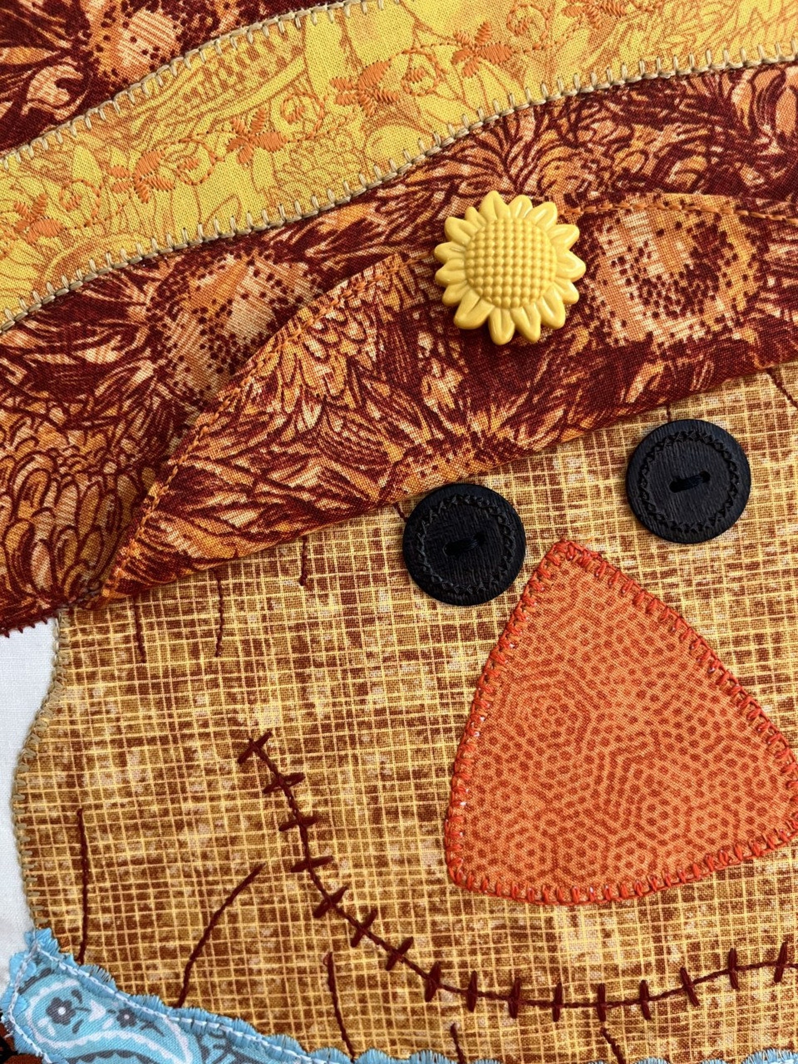 Scarecrow Mini Quilt Pattern: Scrappy Applique Wall Hanging (PDF ...