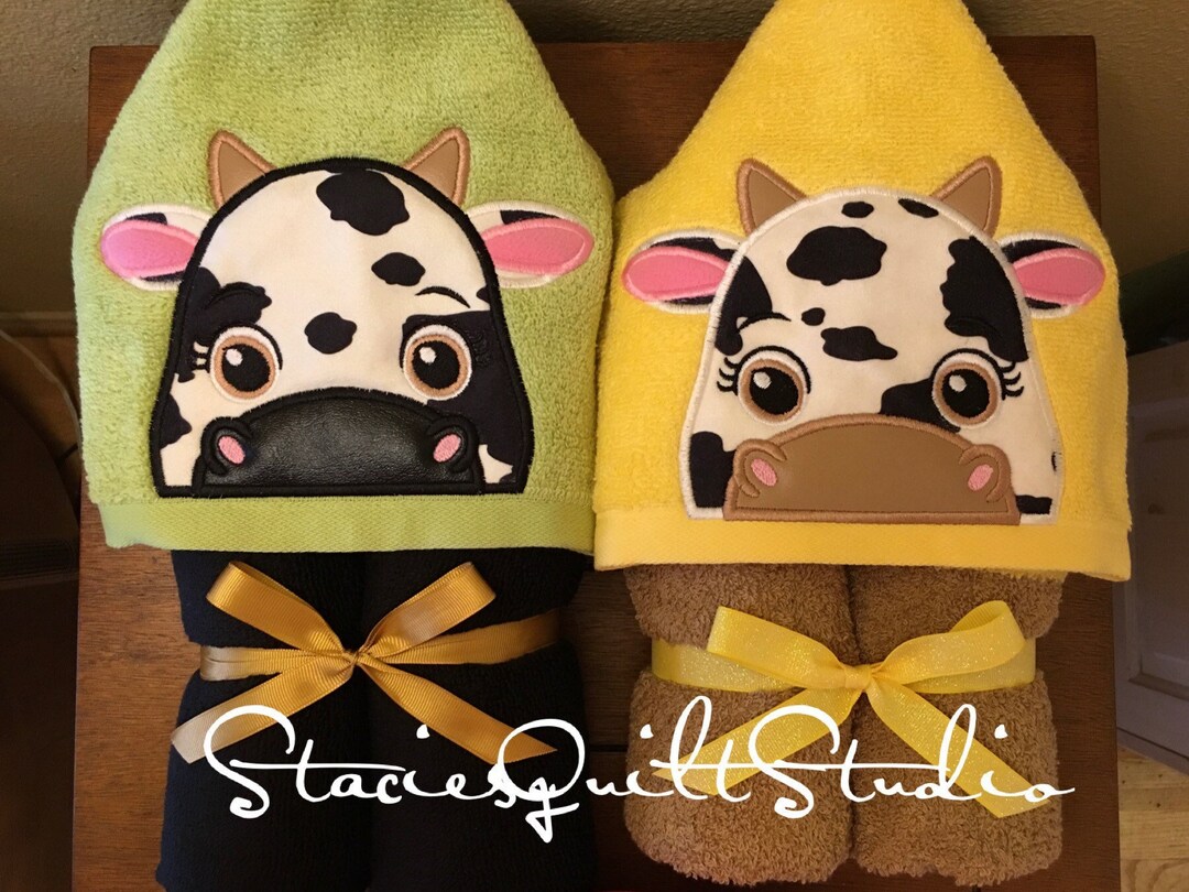 Kids Hooded Towels - Cow - Kids Bath Towel - Kids Beach or Pool Towel ...