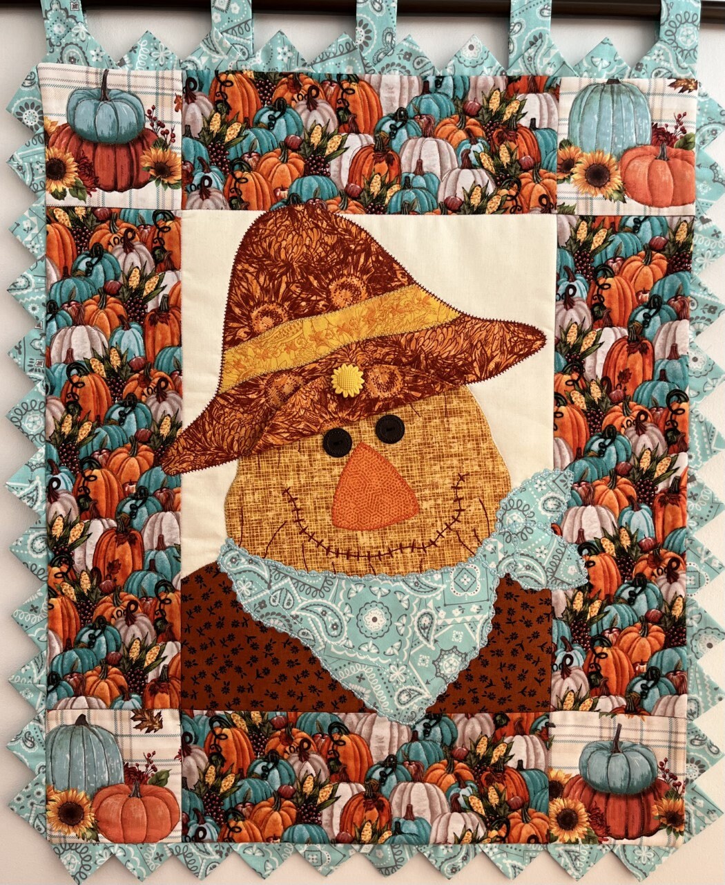 Scarecrow Mini Quilt Pattern: Scrappy Applique Wall Hanging (PDF ...