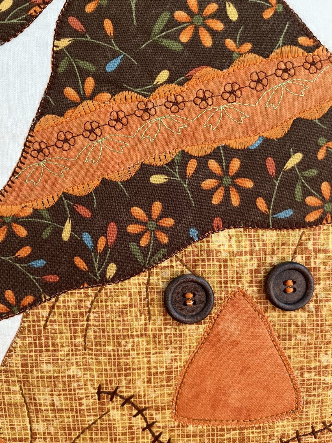 Scarecrow Mini Quilt Pattern: Scrappy Applique Wall Hanging (PDF ...