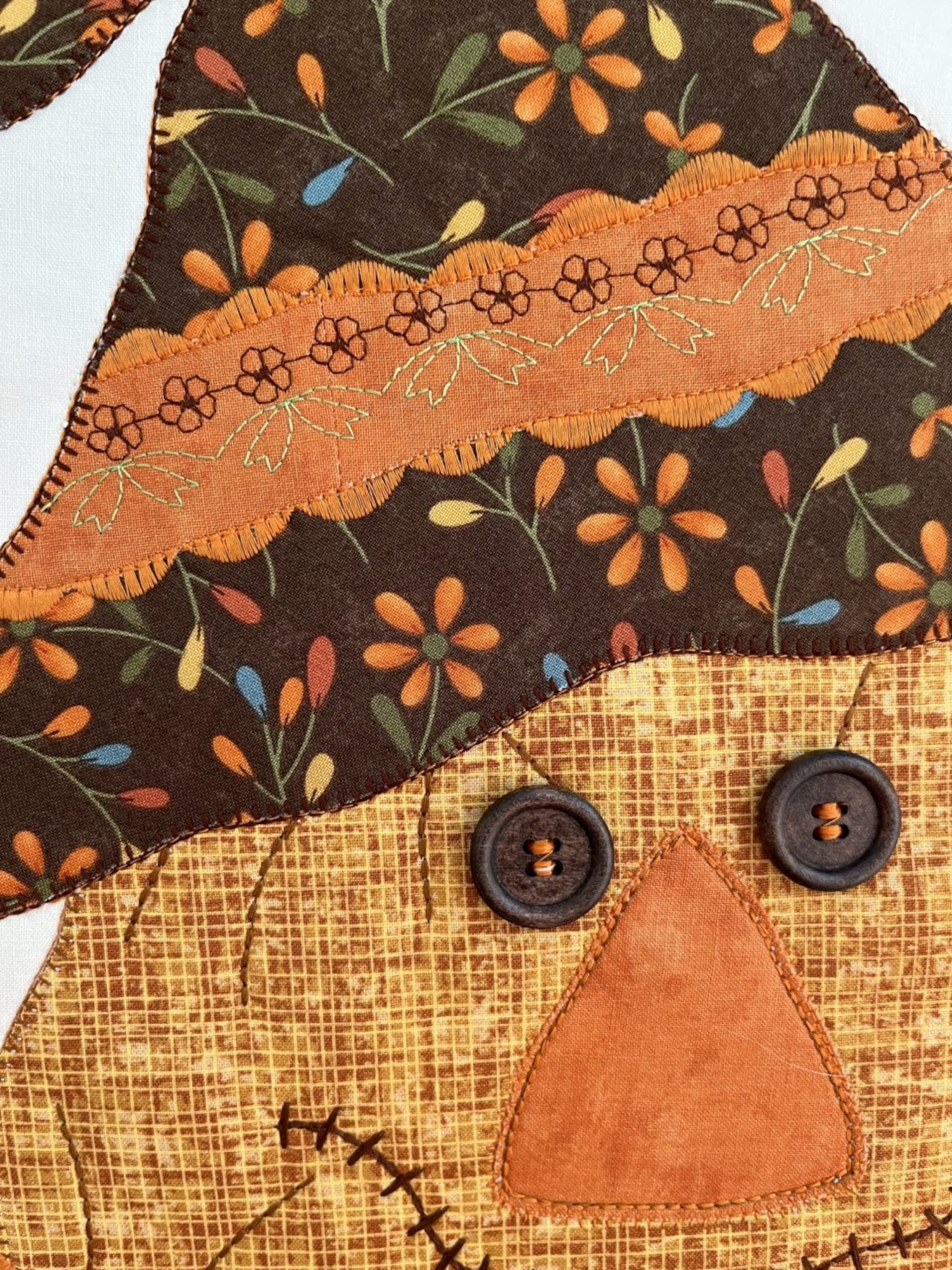 Scarecrow Mini Quilt Pattern: Scrappy Applique Wall Hanging (PDF ...