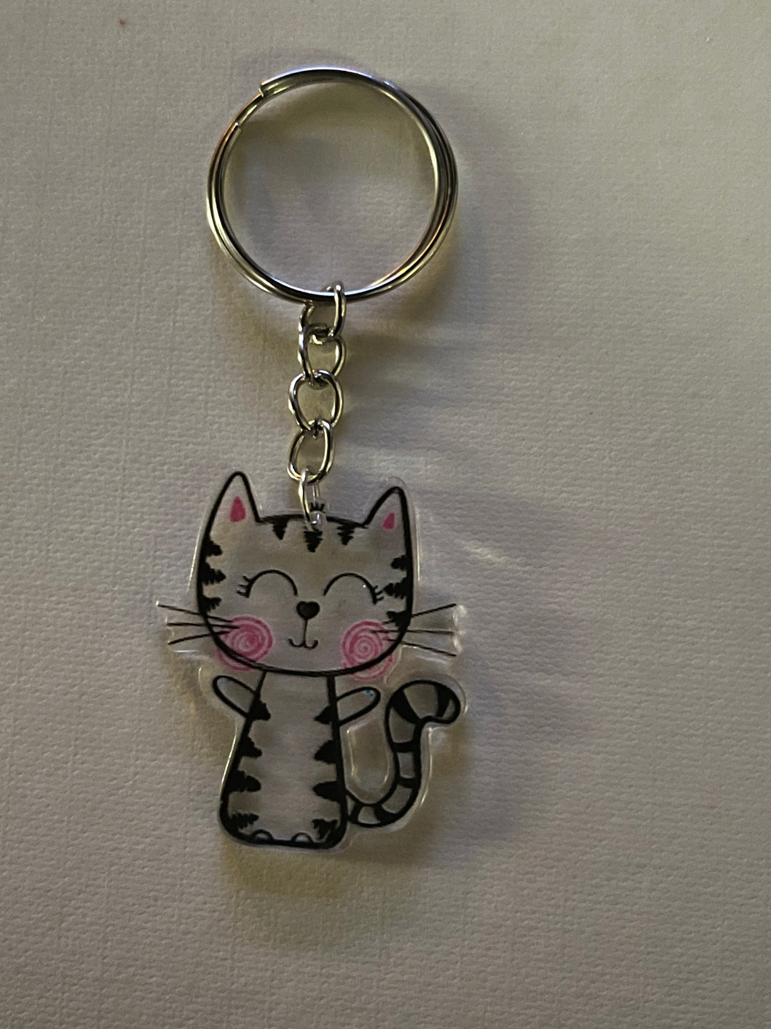 Cat Acrylic Keychain - Etsy