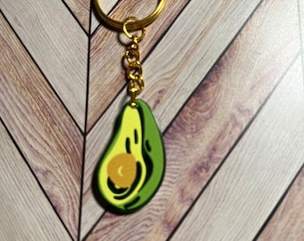 Green Avocado Character Keychain Key Fob Charm Fun Gift - Etsy