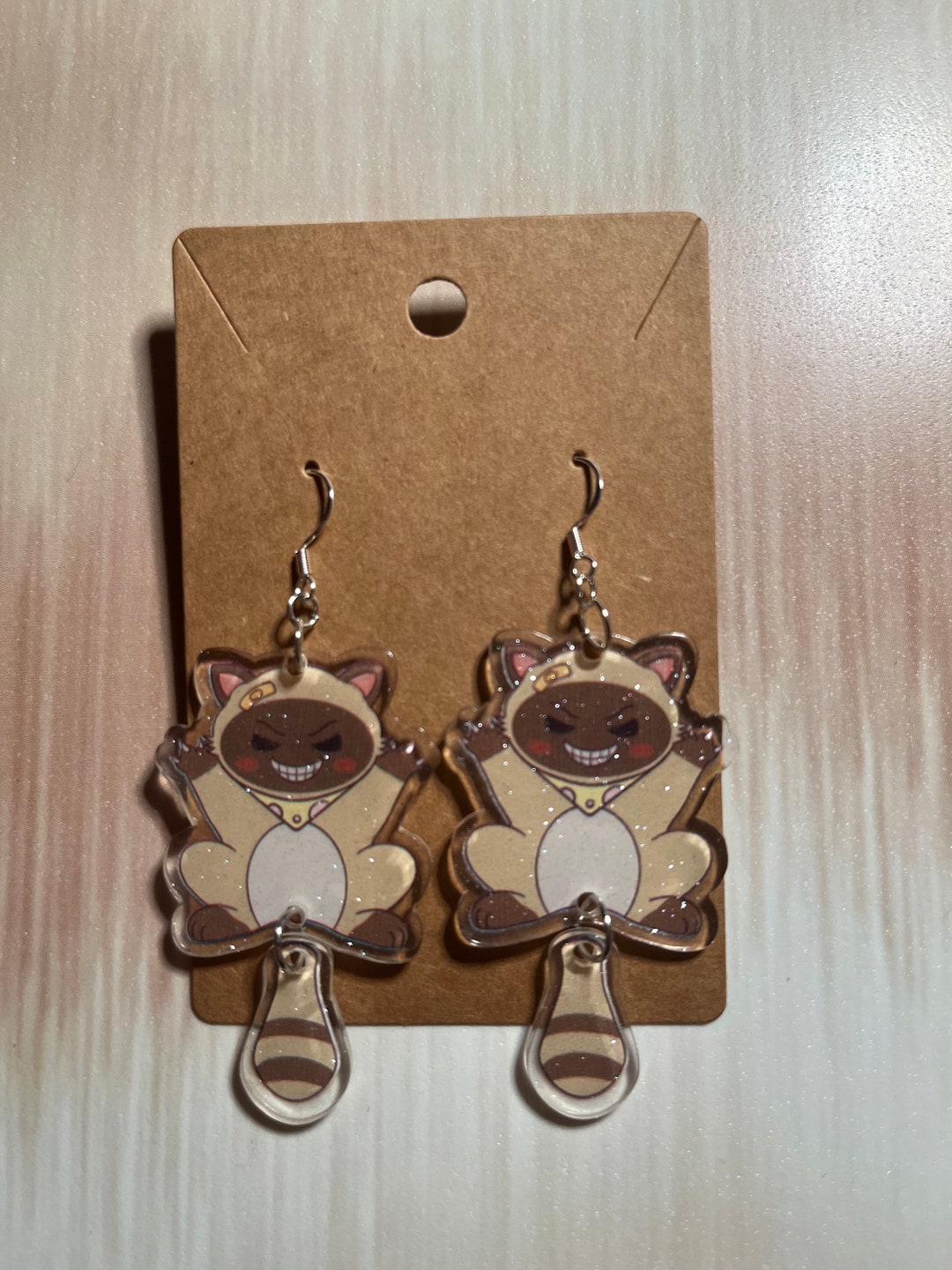 Gizmo Cat Earrings With Swinging Tail - Etsy