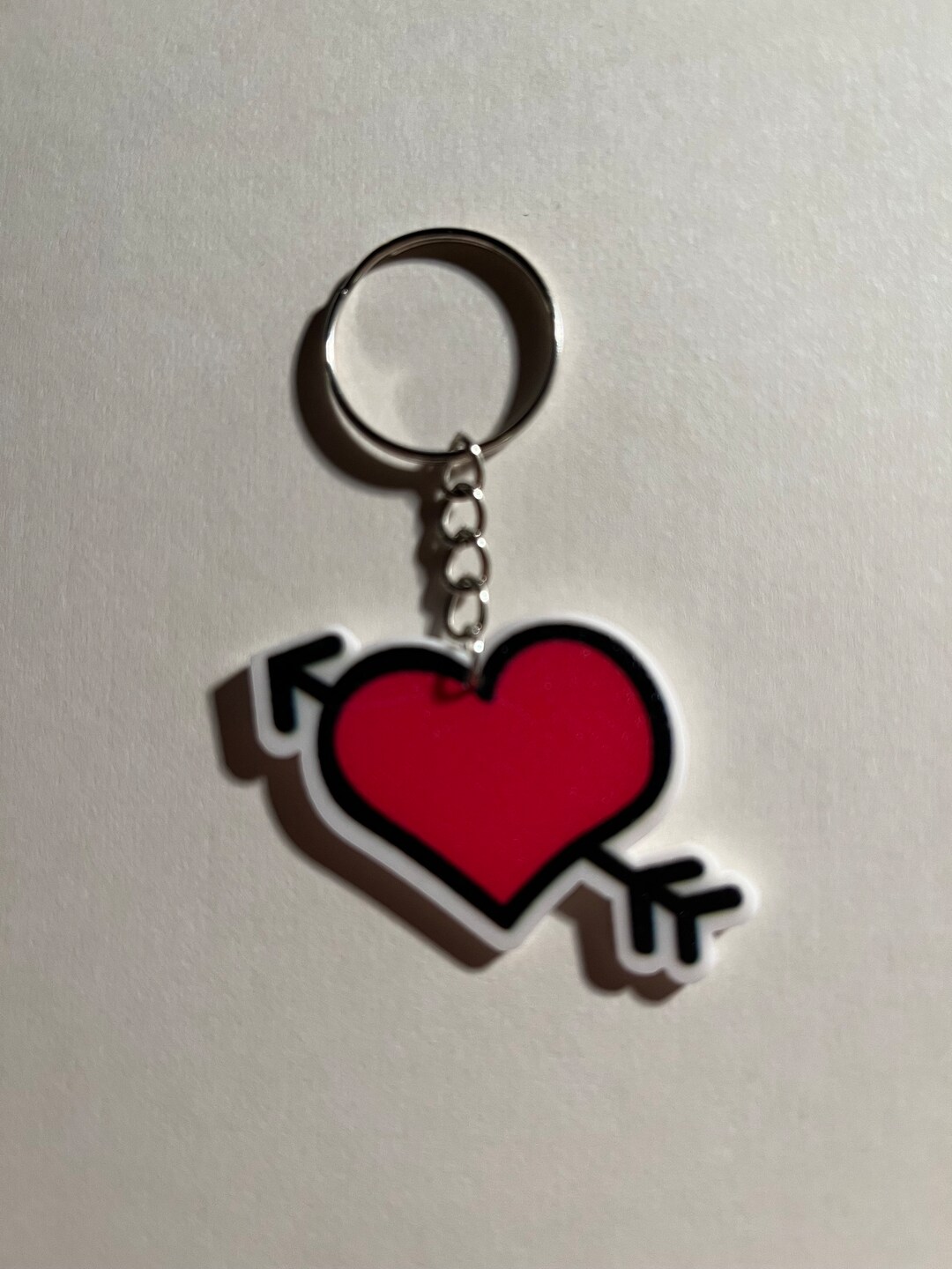 Cupid’s Arrow Heart Acrylic Keychain - Etsy