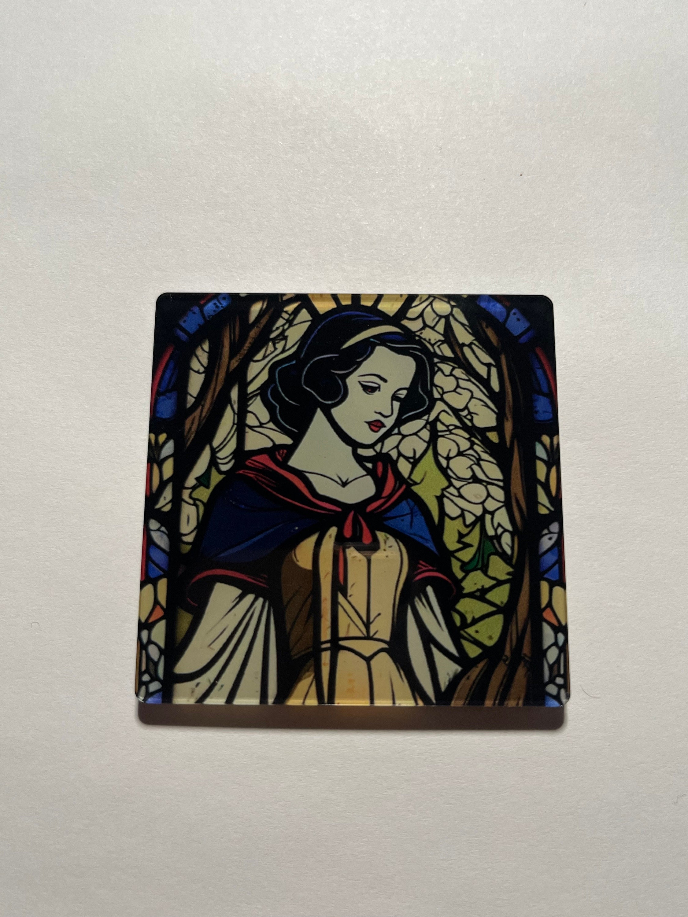 Snow White & Frozen Ice Princesses Stained Glass Look Acrylic Magnets ...