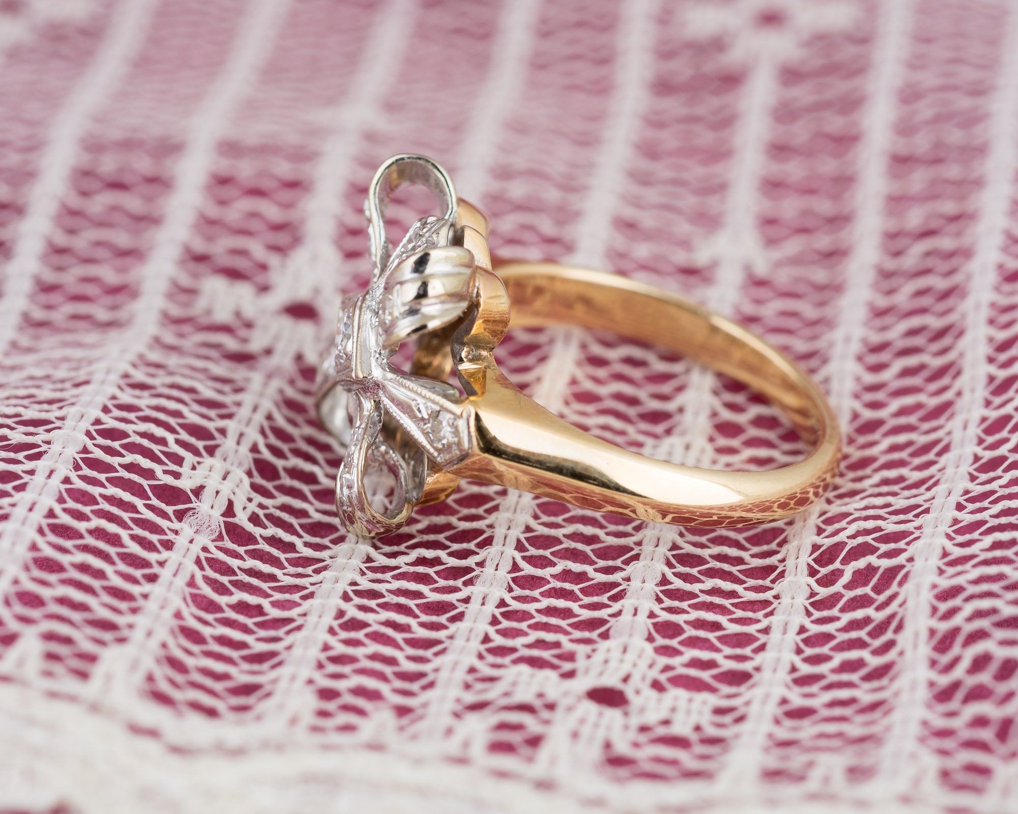 Vintage Bow Ring With Old European and Single Cut Diamonds - Etsy