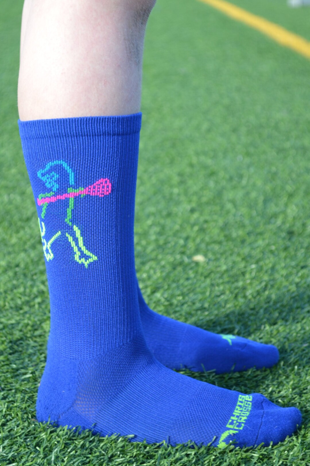 Neon REX on Attack Blue Dinosaur Lacrosse Socks Size Large - Etsy