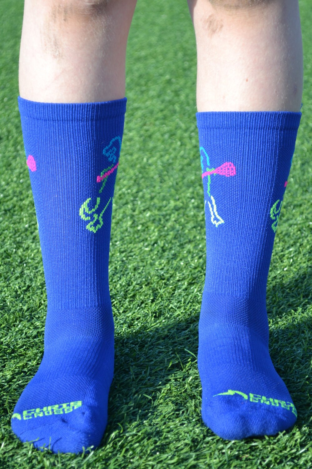 Neon REX on Attack Blue Dinosaur Lacrosse Socks Size Large - Etsy
