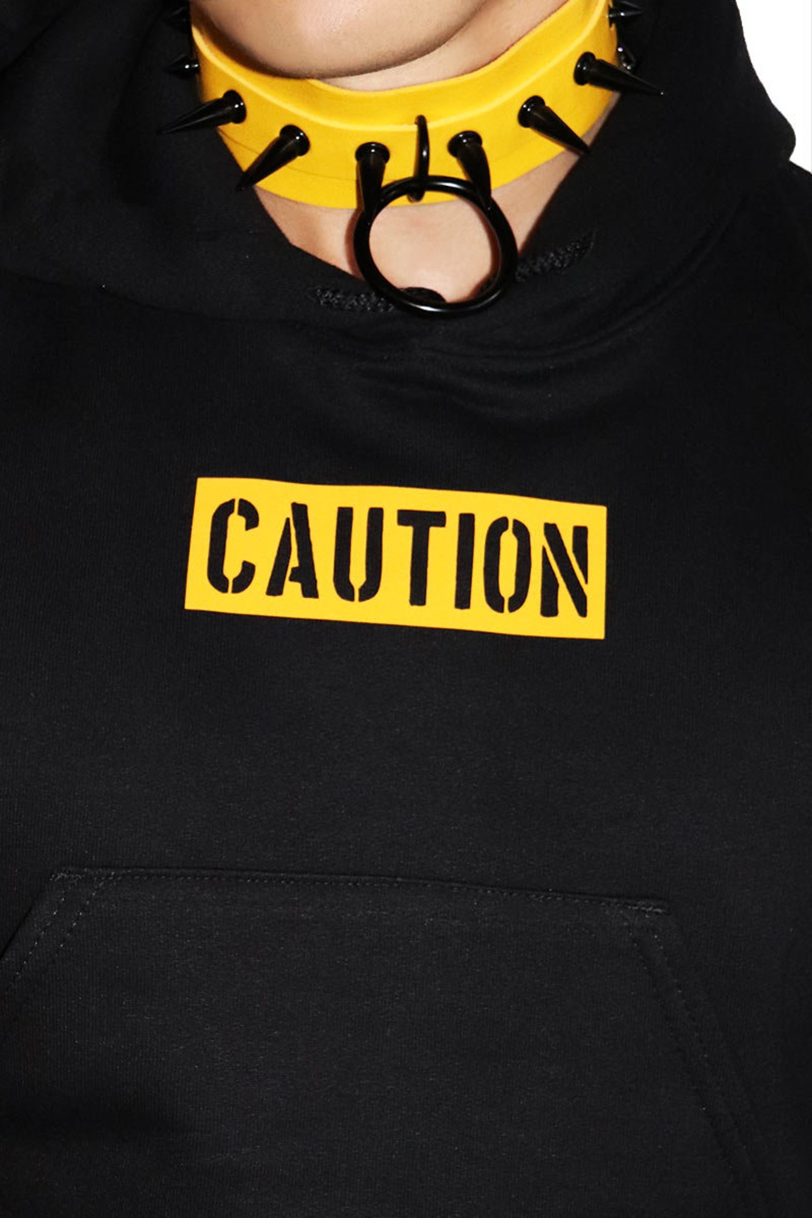 Caution Long Sleeve Hoodie Black | Etsy