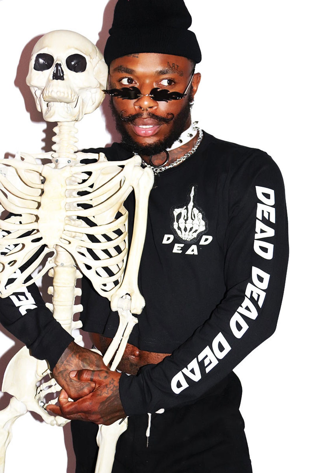 Dead Long Sleeve Crop Tee Black - Etsy