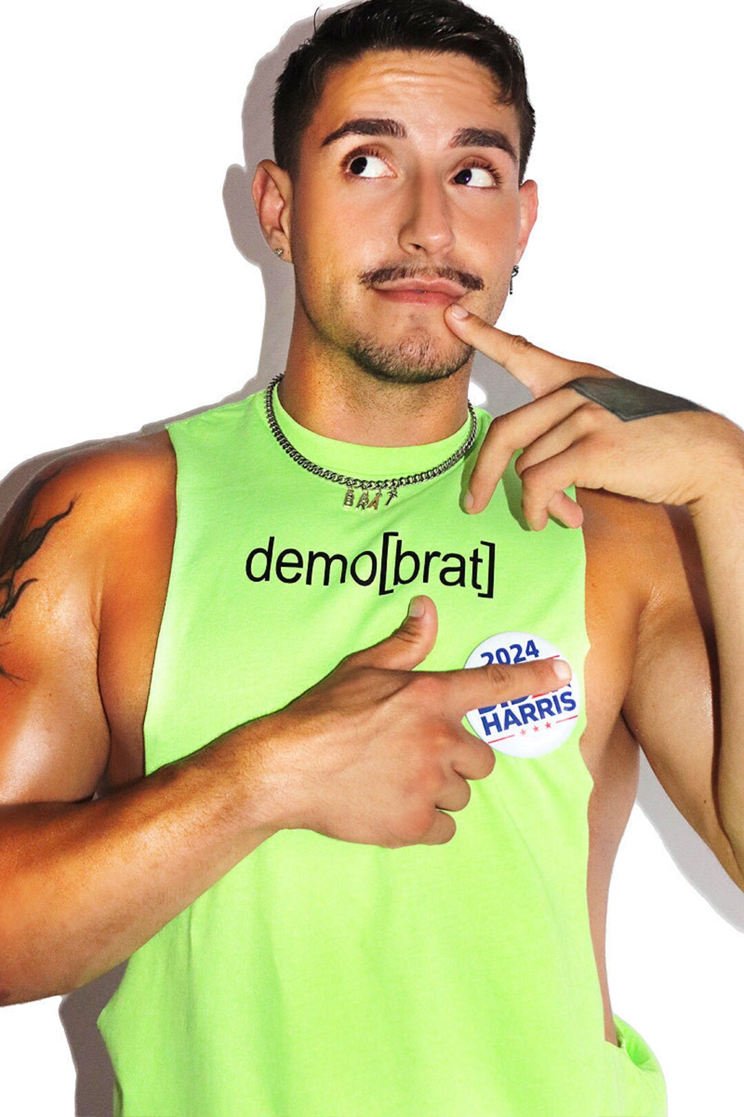 Demobrat Low Arm Shredder Tank-neon Green - Etsy