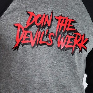 Devil's Werk Long Sleeve Raglan Crop Tee-black - Etsy