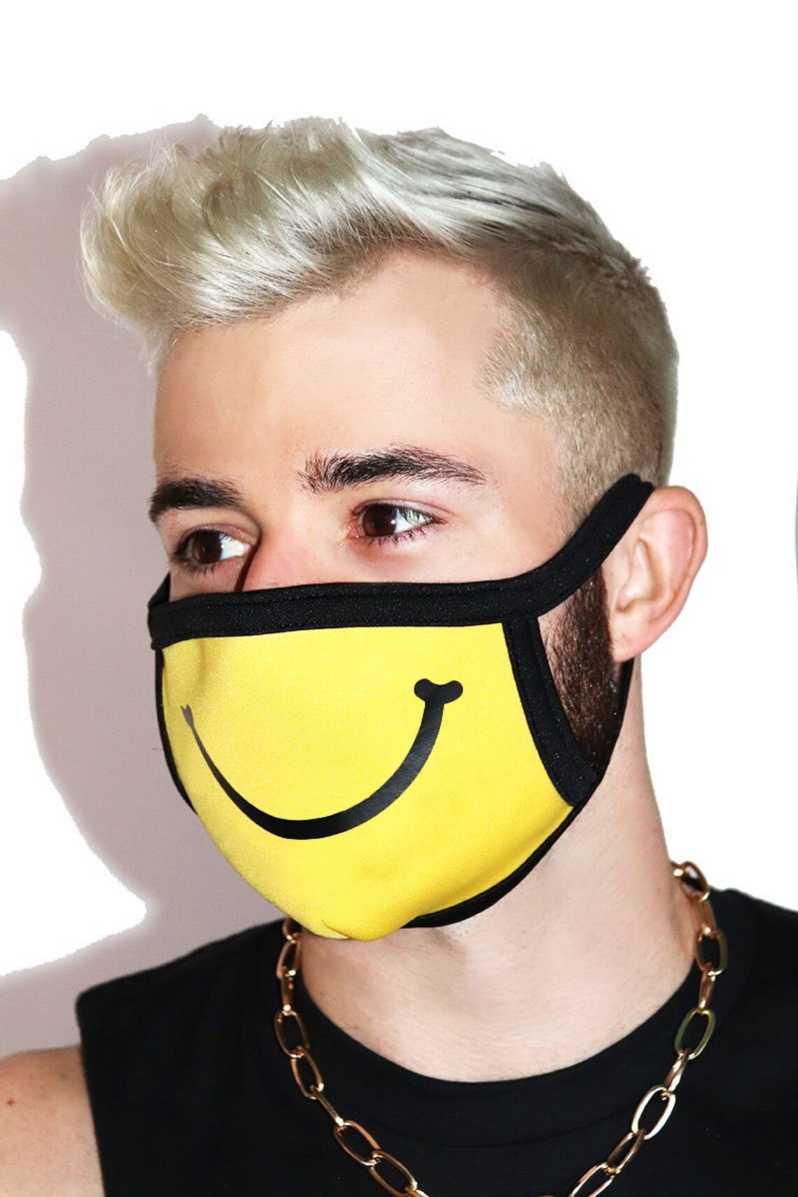 Smiley Face Mask-yellow - Etsy