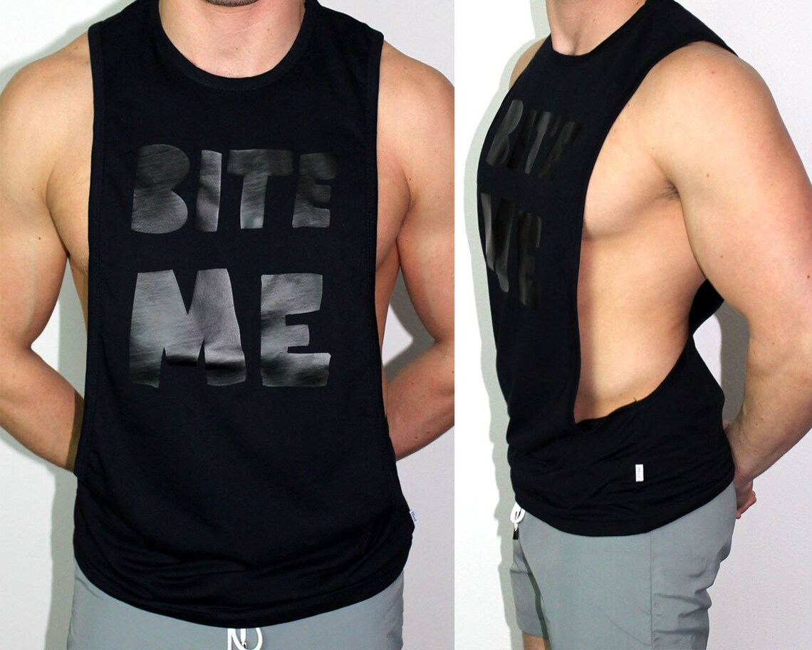 Marekrichard Eat Me Low Armhole Tank-bite Me Black - Etsy
