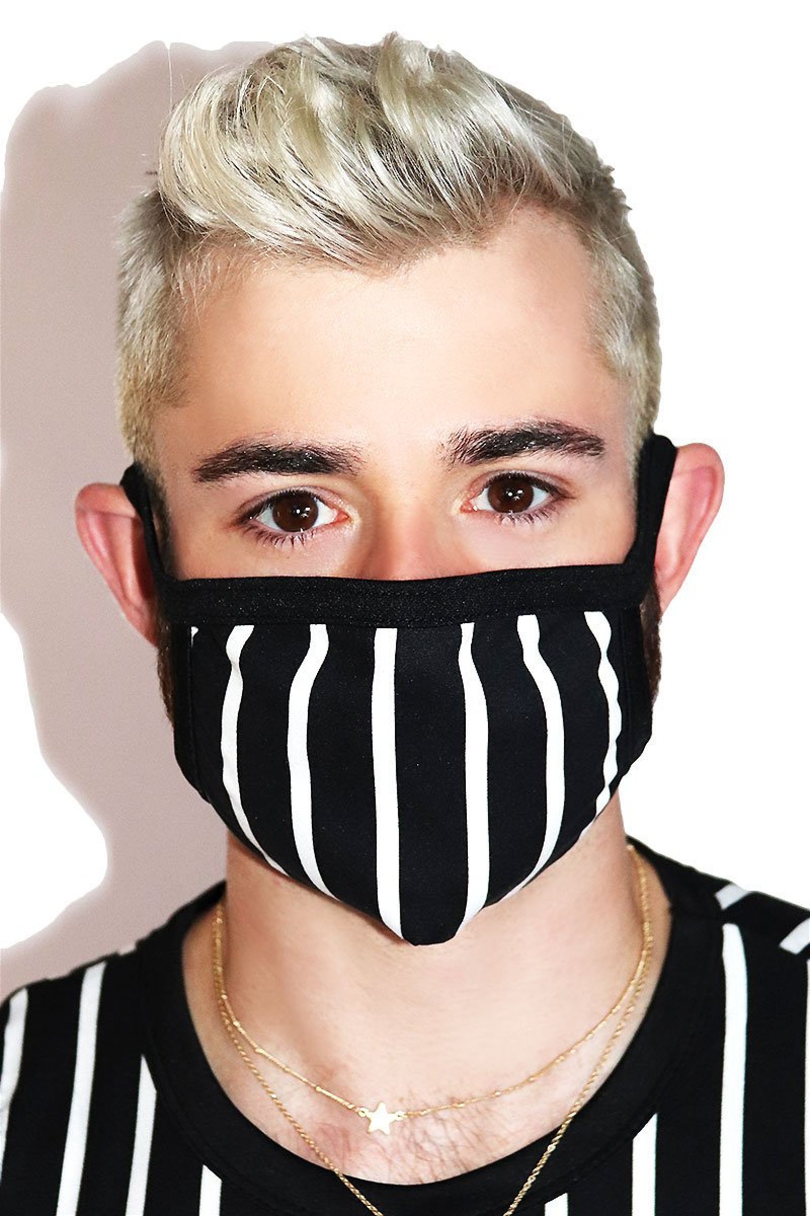 Volcanic Ash Stripe Face Mask-black - Etsy