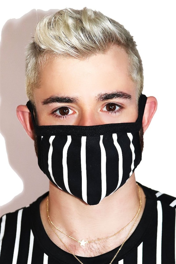 Volcanic Ash Stripe Face Mask-black | Etsy