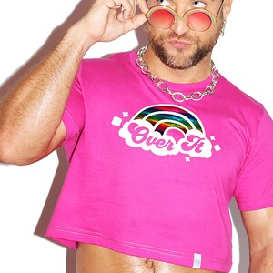 Over It Crop Tee Fuchsia - Etsy