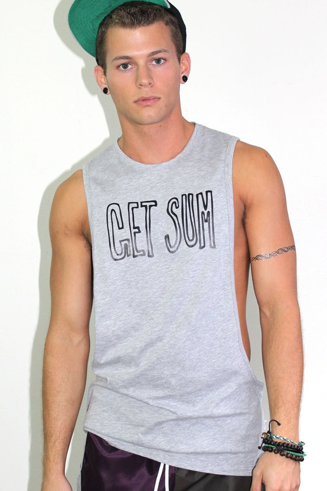 Marek+richard Get Sum Low Armhole Tank- Grey - Etsy