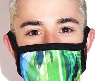 100% Cotton Allah Symbol Arabic Caligraphy Face Mask/black and Silver ...