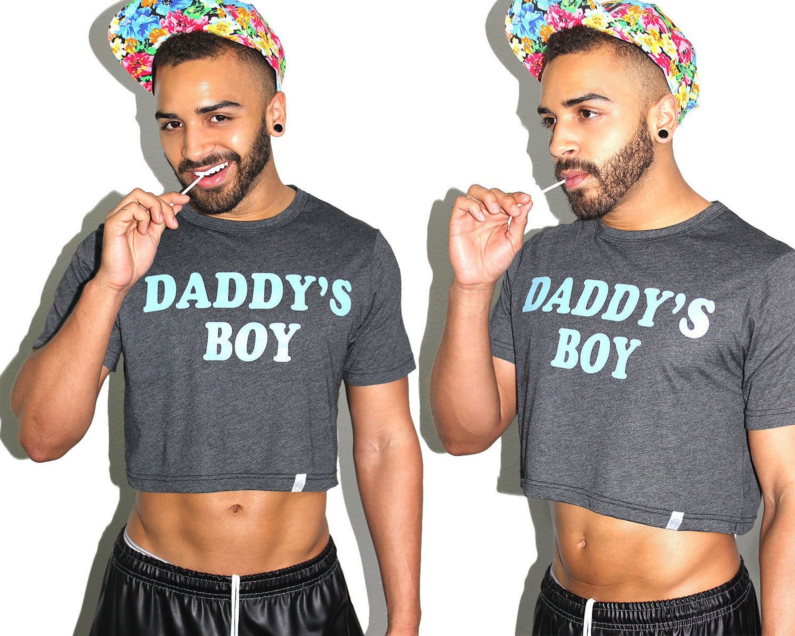 MarekRichard Daddy's Boy Crop Tee Charcoal - Etsy México