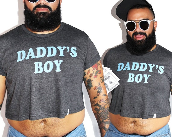 PLUS: Daddy's Boy Crop Tee Dark Charcoal | Etsy