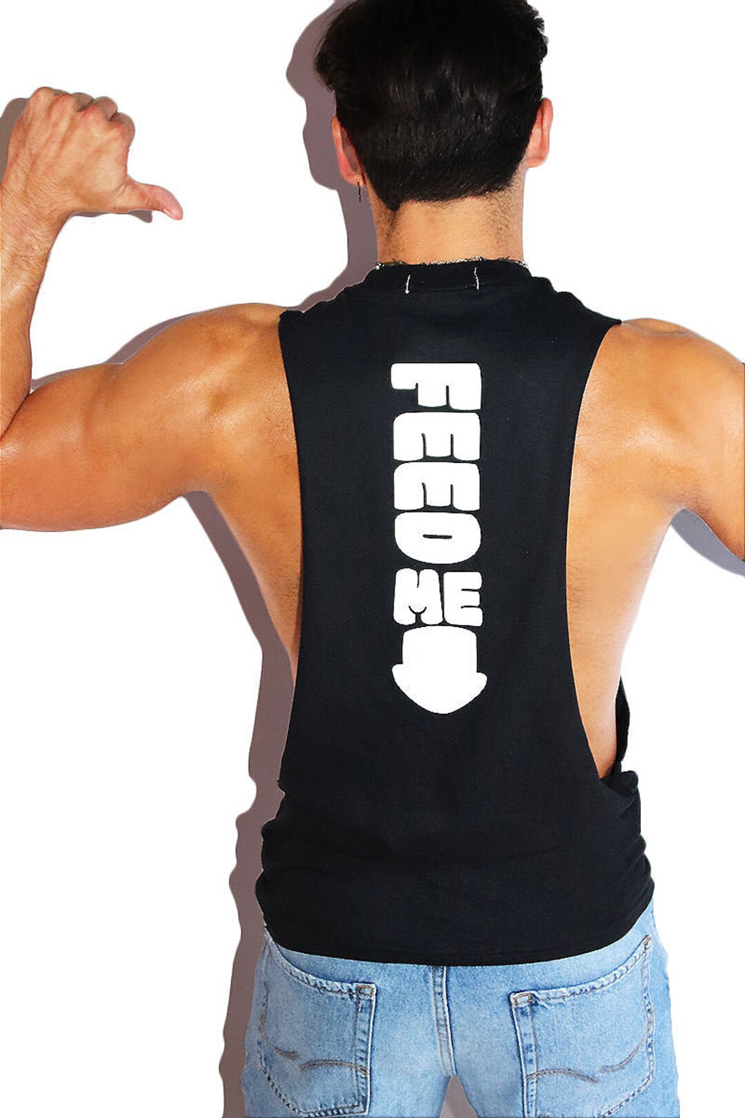 Feed Me Low Arm Shredder Tank-black - Etsy