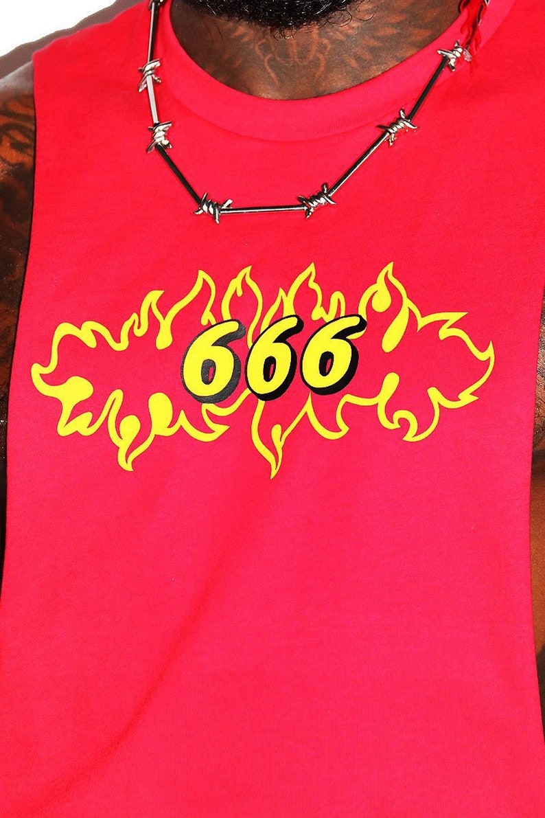 666 Low Arm Shedder Tank Red - Etsy