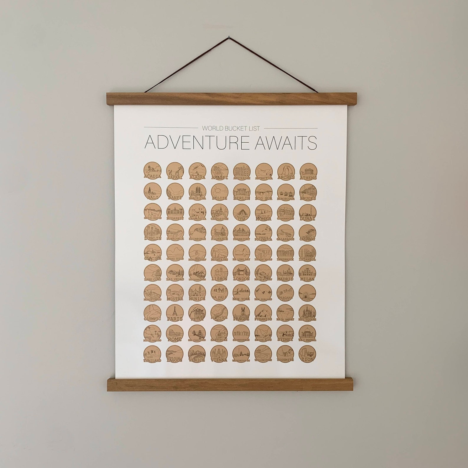 World Bucket List Scratch off Poster Gift for Traveler - Etsy