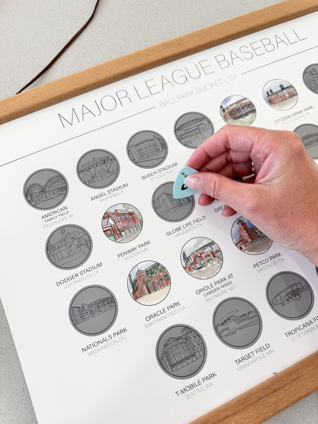 MLB Baseball Bucket List Ballpark Scratch off MLB Poster Birthday Gift ...