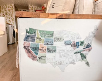 RV State Sticker Travel Map - [11" X 17"] - USA States Visited Decal ...