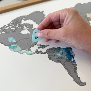 Watercolor World Scratch off Map | 12x18 Travel Tracker Poster - Etsy