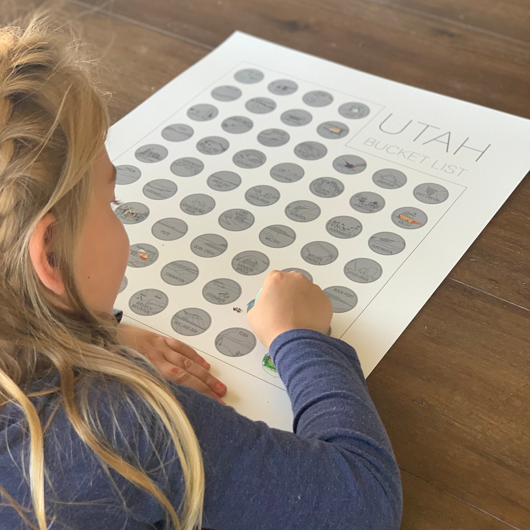 Utah Bucket List | Scratch off Poster | Utah Bucket List Poster | Map ...