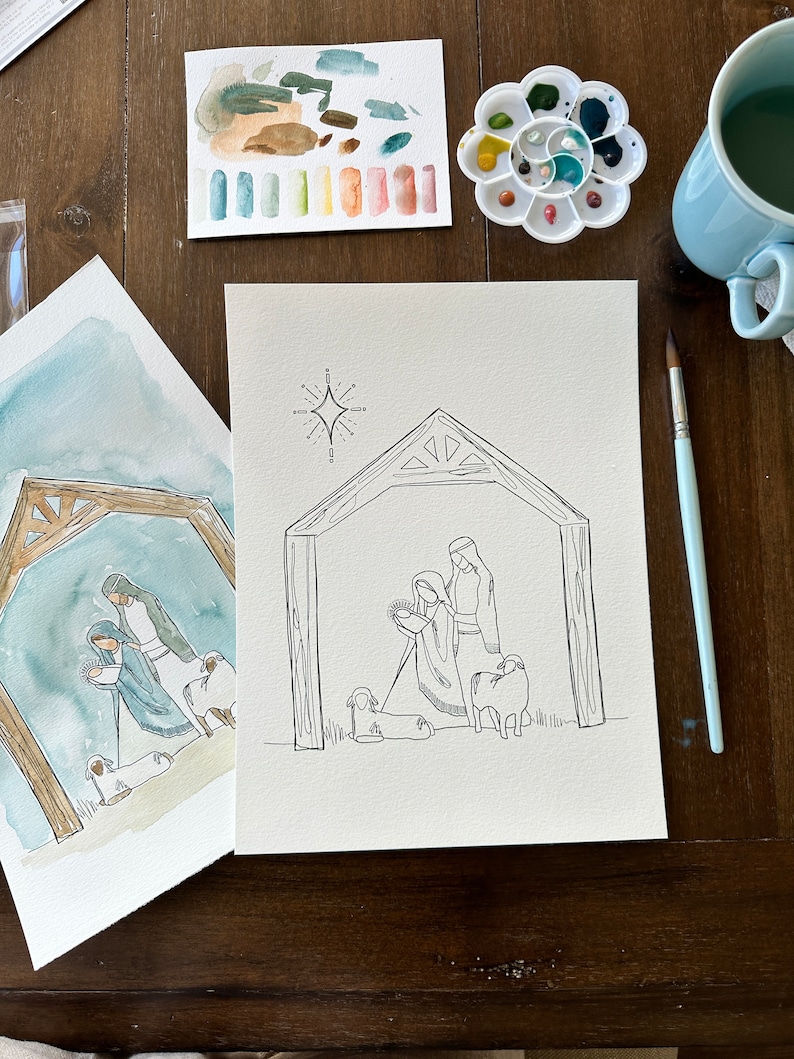 Nativity DIY Watercolor Paint Kit – Christmas Stocking Stuffer - Etsy