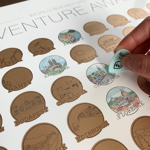 World Bucket List Scratch off Poster Gift for Traveler | Etsy