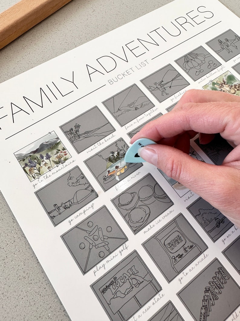 Family Adventure Scratch off Bucket List | Inspiring Activity Poster ...