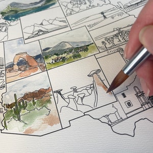DIY Watercolor US Travel Map Kit | Paint Your Adventures | Date Night ...