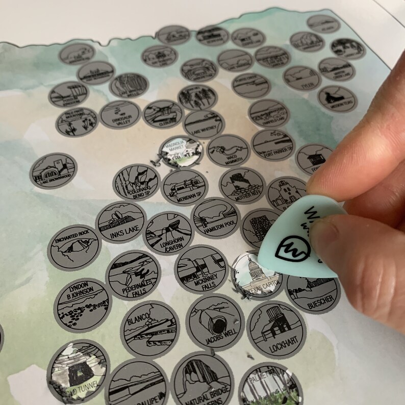 Texas State Bucket List Scratch off Map Texas State Parks - Etsy
