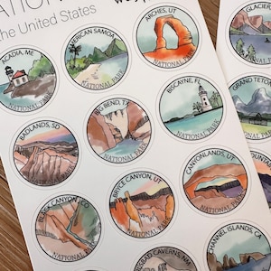 National Park Sticker Sheet – 63 US Parks Vinyl Decals - Etsy