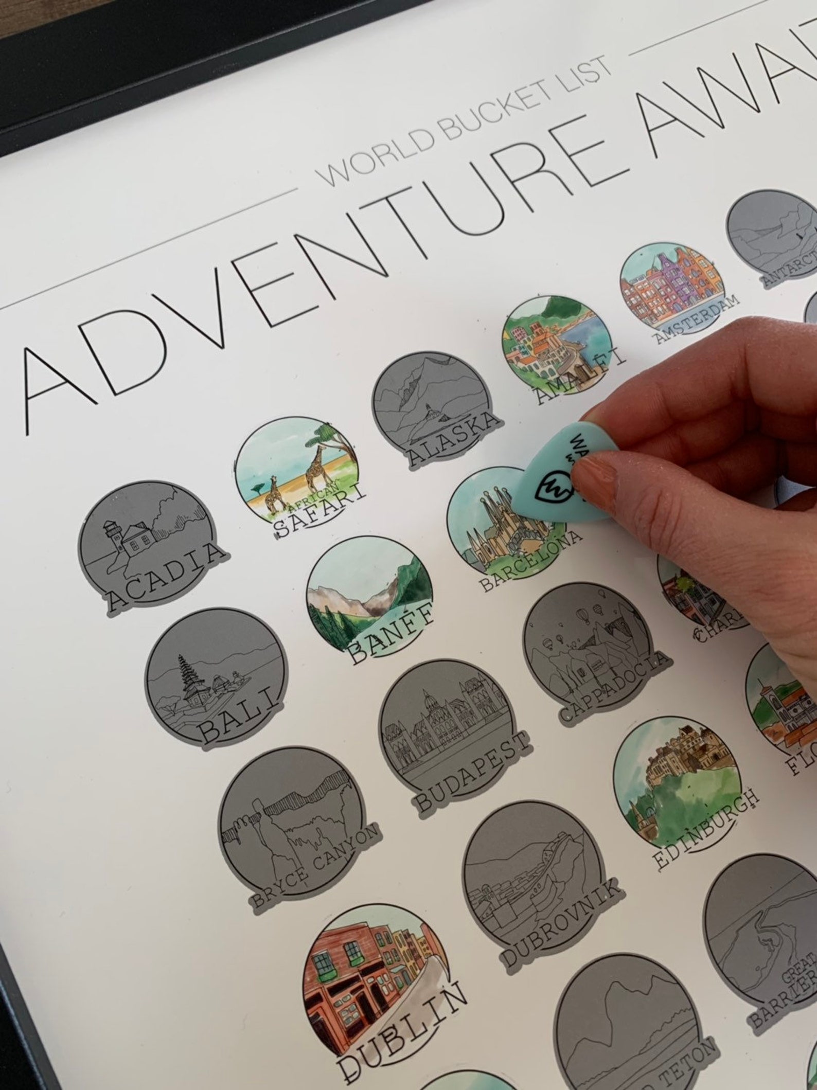 World Travel Scratch off Bucket List Adventure Awaits Gift | Etsy