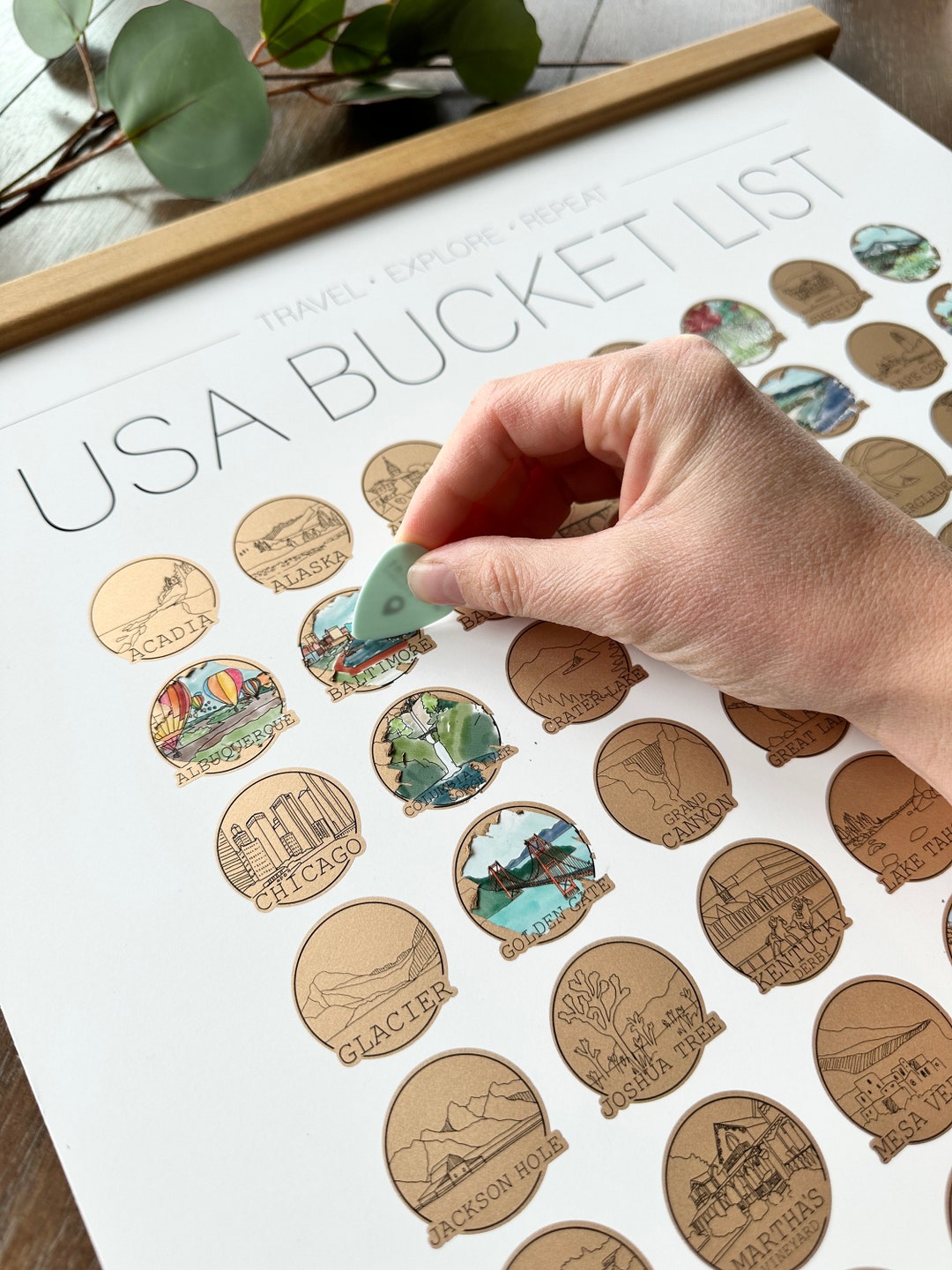 USA Bucket List Scratch off Poster | Travel Adventure Print | Father's ...