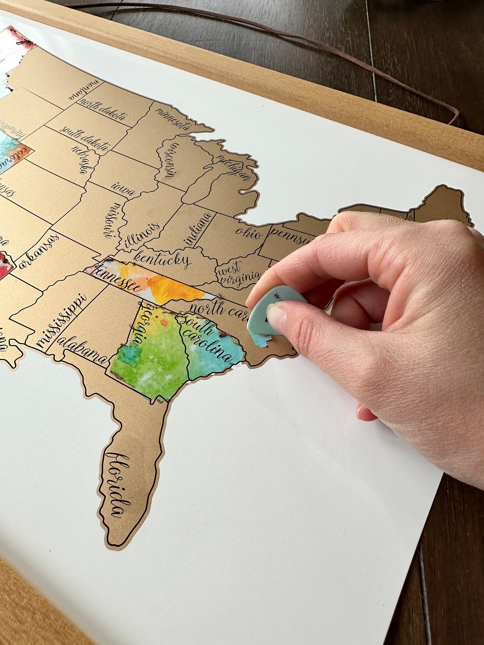 USA Scratch off Travel Map | Family Vacation Tracker - Etsy
