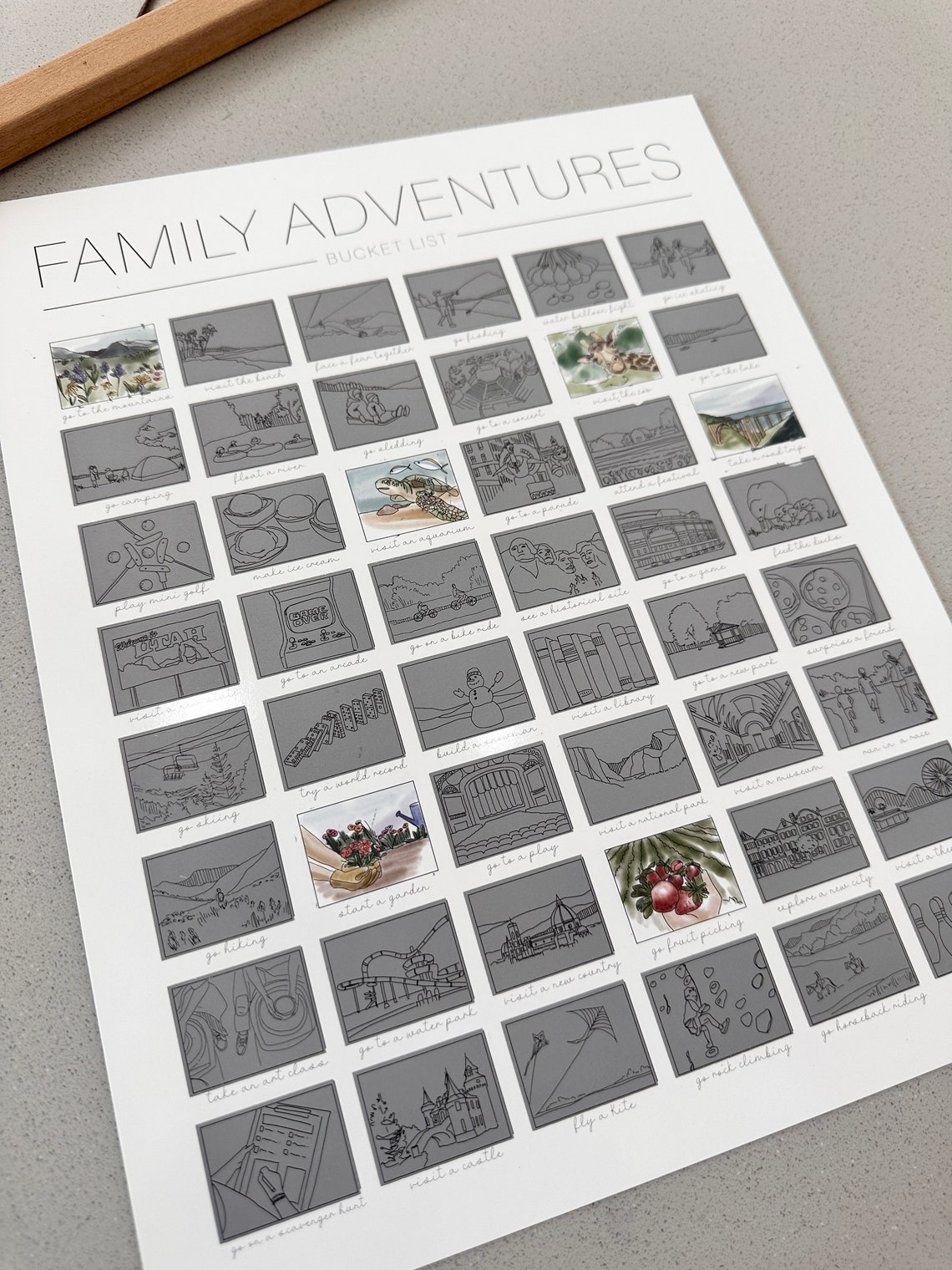 Family Adventure Scratch off Bucket List | Inspiring Activity Poster ...