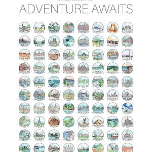 World Bucket List Scratch off Poster | Travel Adventure Print | Mother ...