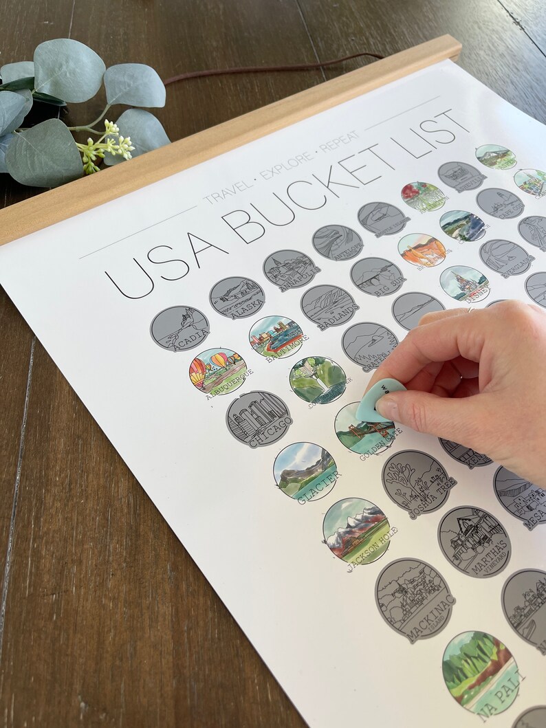 USA Bucket List Scratch off Poster | Travel Gift | Gift Ideas for Mom ...